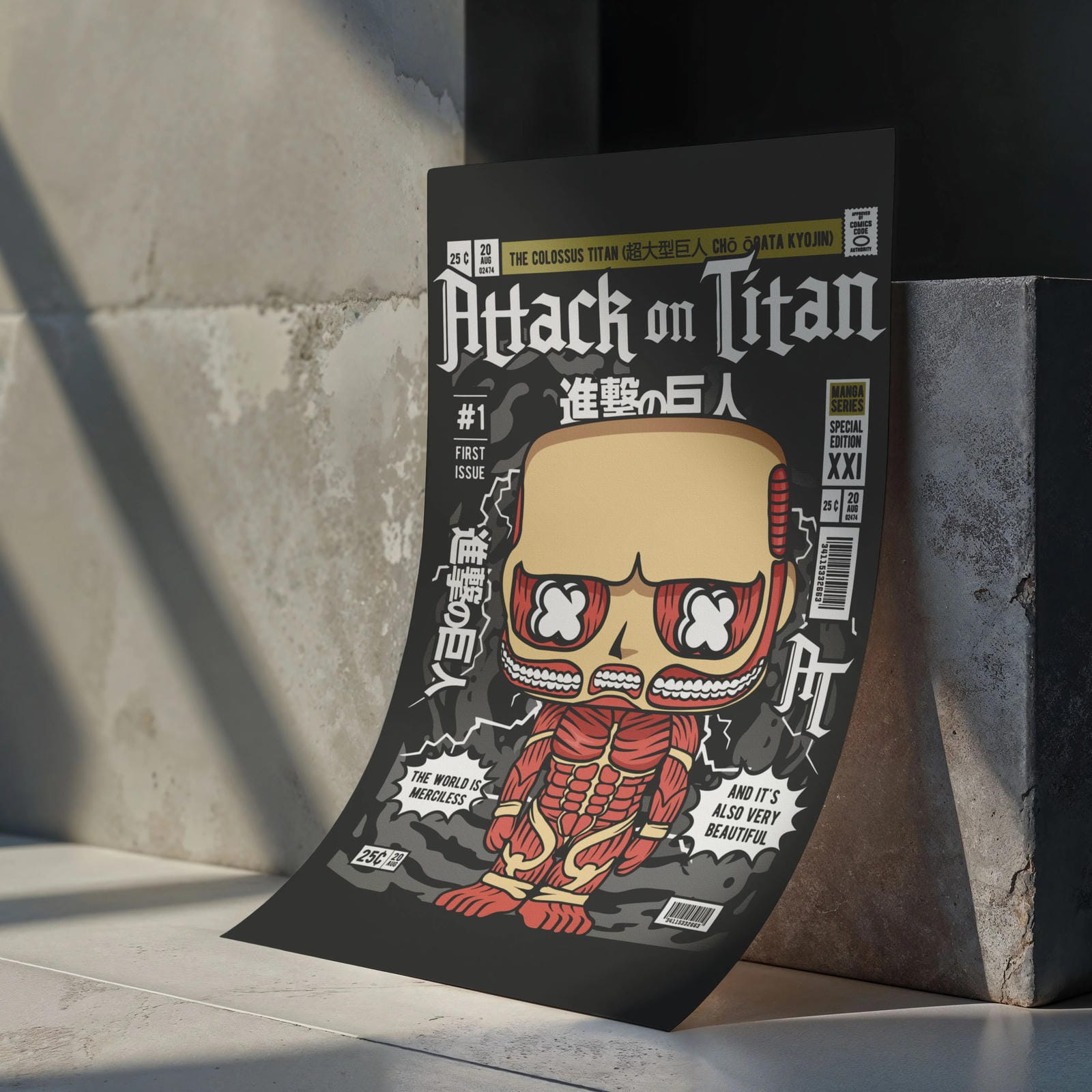 Attack on Titan Art Wall Decor – Retro Cartoon Comic Poster – Moshi Tu