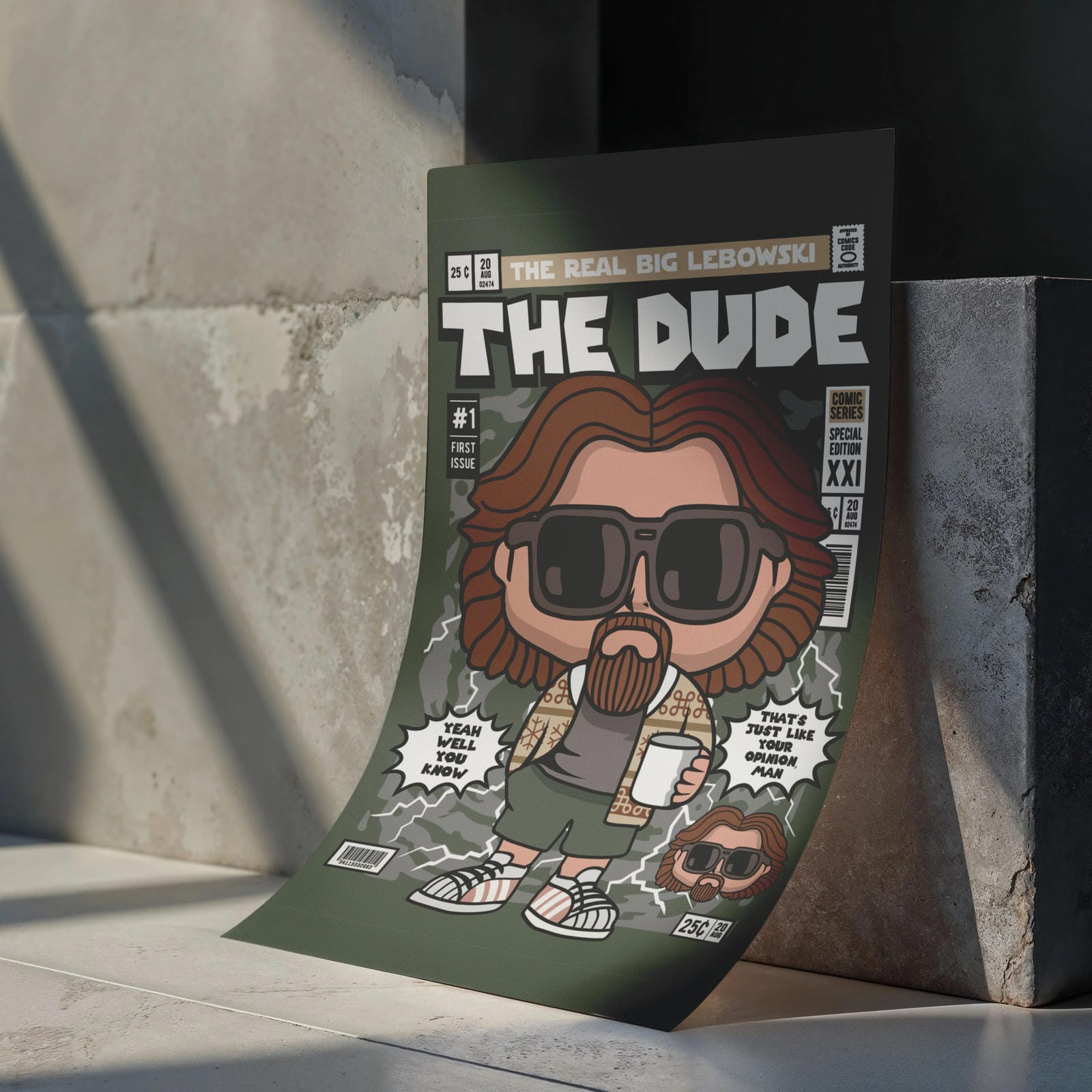 The Dude Art Wall Decor – Retro Cartoon Comic Poster – Moshi Tu