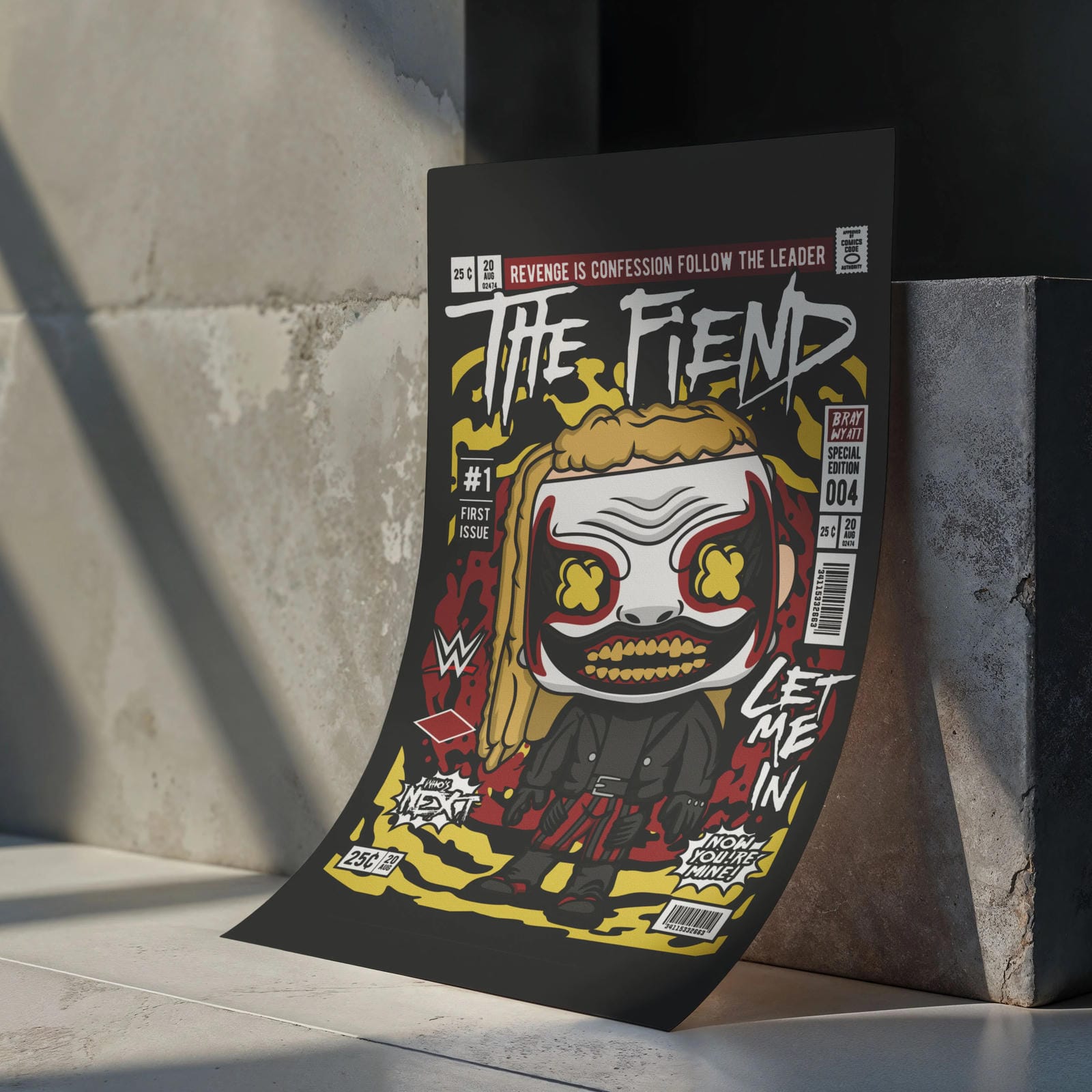 The Fiend WWE Art Wall Decor – Retro Cartoon Comic Poster – Moshi Tu