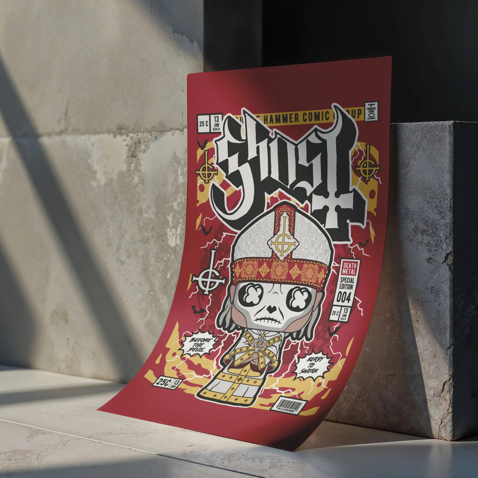 Ghost Art Wall Decor – Retro Cartoon Comic Poster – Moshi Tu