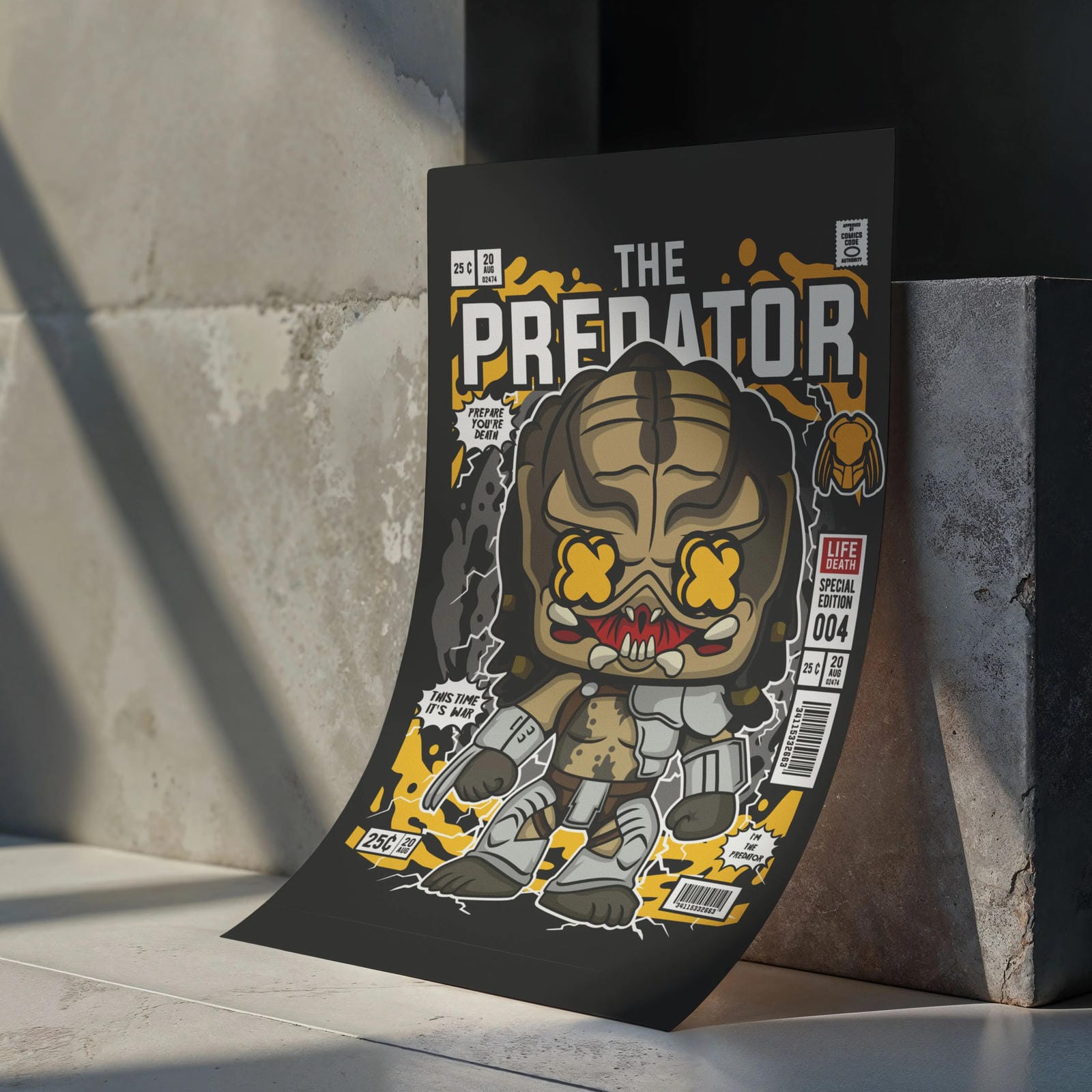 Predator Art Wall Decor – Retro Cartoon Comic Poster – Moshi Tu