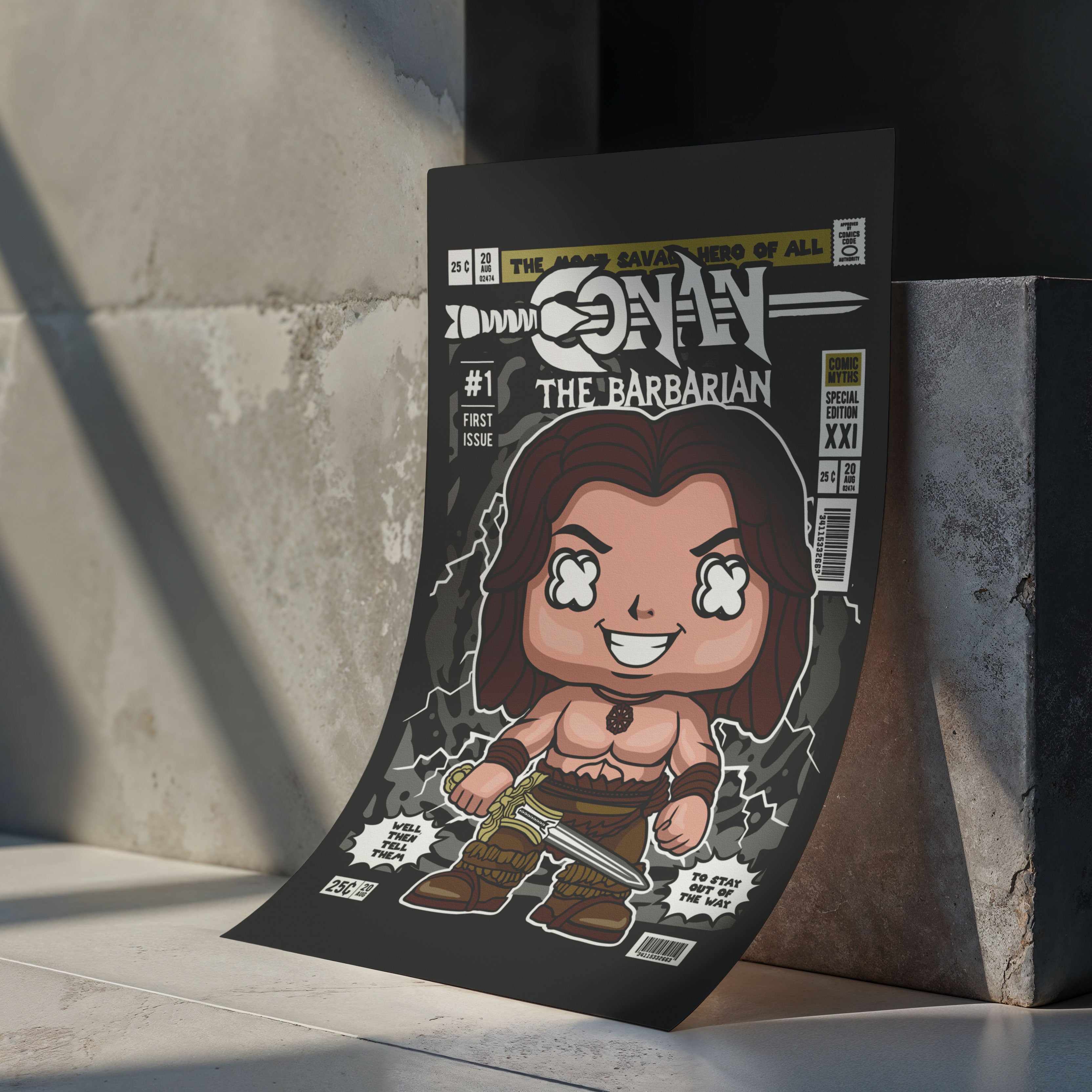 Conan The Barbarian Art Wall Decor – Retro Cartoon Comic Poster – Moshi Tu