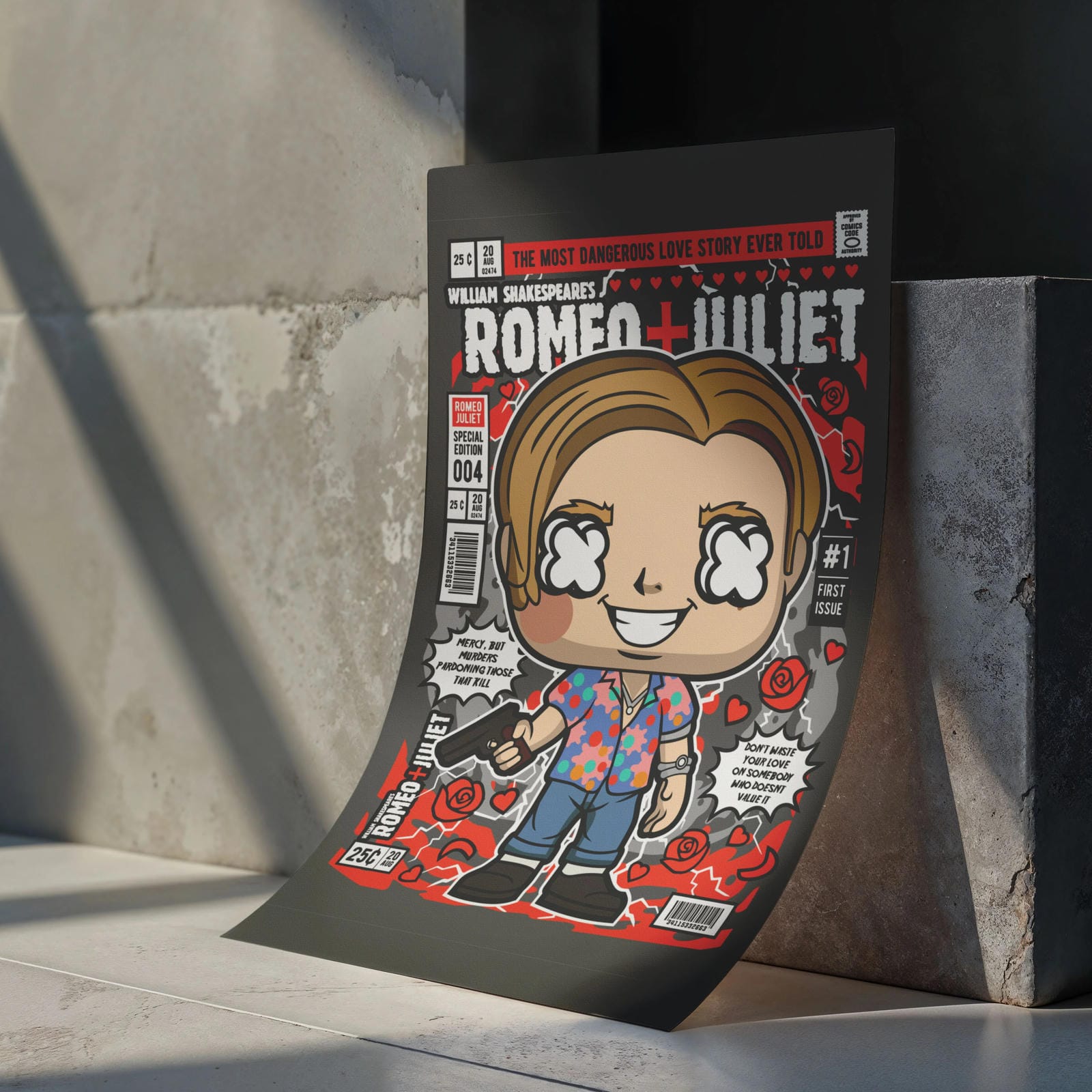 Romeo And Juliet Art Wall Decor – Retro Cartoon Comic Poster – Moshi Tu